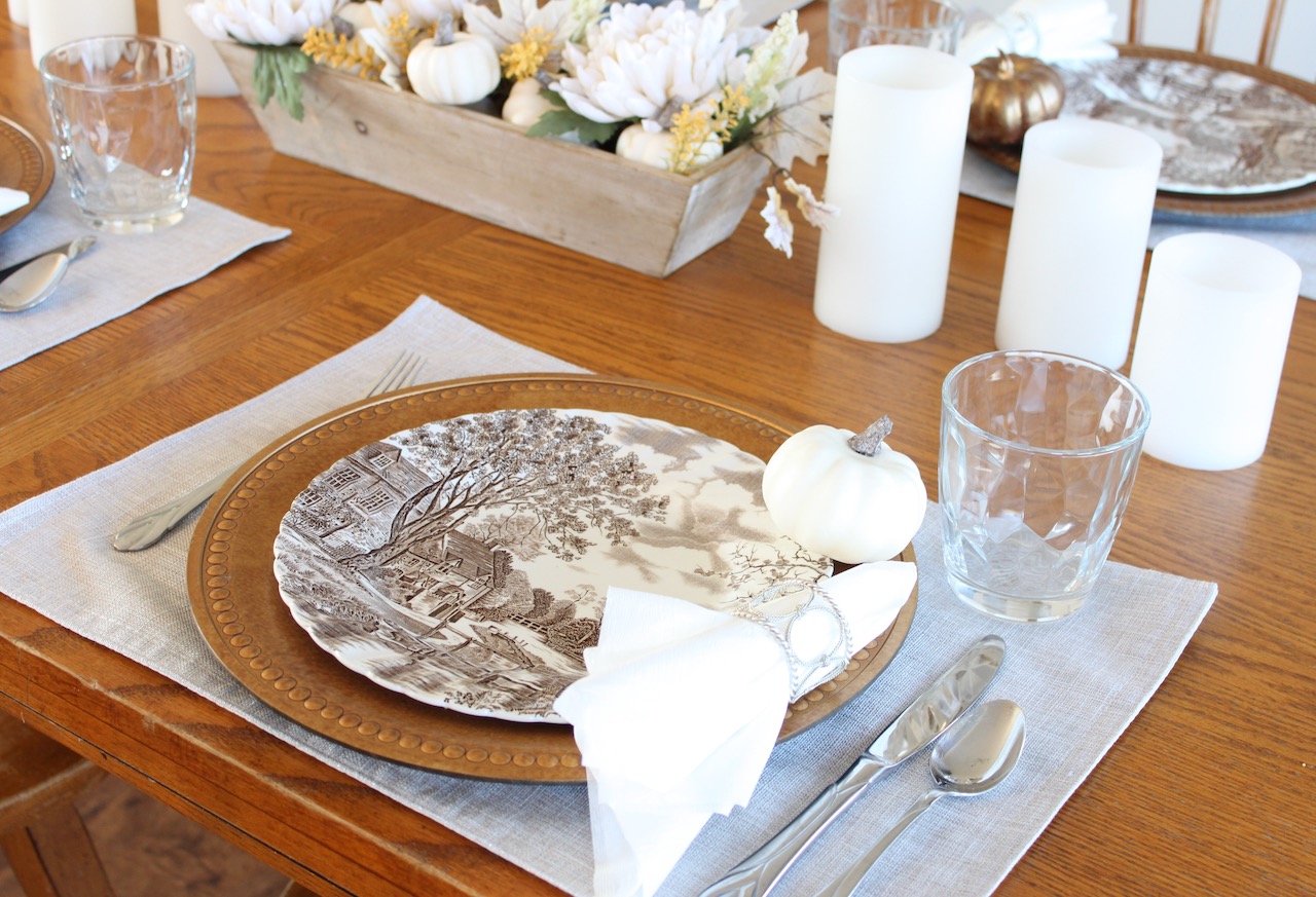 How to Create a Vintage Fall or Thanksgiving Tablescape - Be Home Inspired