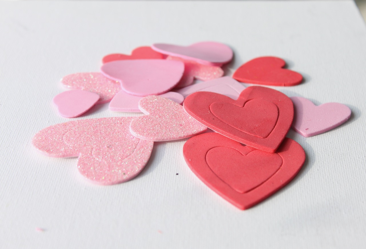 DIY Valentine’s Day Canvas Heart Art - Be Home Inspired